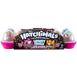 Hatchimals CollEGGtibles, Limmy Edish Glamfetti 12-Pack Egg Carton with 12 Exclusive