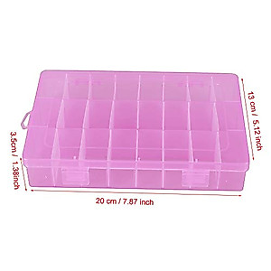 Jewelry Box Organizer Storage, 24 Grids Plastic Jewelry Adjustable Divider Container Detachable Beads Earrings Storage Case()