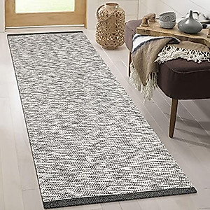 Lahome Hallway Runner, 2x6 Handwoven Reversible Washable Runner Rug, Grey Cotton Farmhouse Low Pile Bathroom Rug Long Carpet for Laundry Sink Doorway Decor