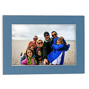 8x10 Mat Bevel Cut for 5x7 Photos - Acid Free Steel Blue Precut Matboard - for Pictures, Photos, Framing - 4-ply Thickness