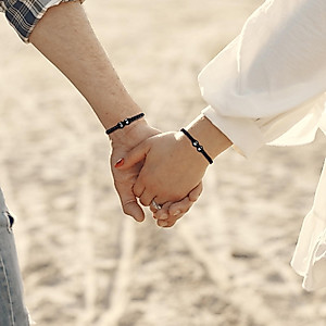 Initial Bracelet for Men Women Letter Charm Couples Bracelets Handmade Gift for Bf and Gf Custom Personal Jewelry Bracelet Birthday Anniversary Gifts for Men Women