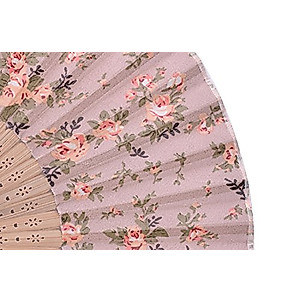 Folding Hand Fan Transparent Hand Fans Chiffon with Beautiful Fabric For Party Wedding Gift Chiffon