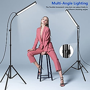 2 Pack LED Video Light Wand Kit, Unicucp 5600K Photography Lighting Sticks with 27"-79" Tripod Stand for Photographic Studio/Video Fill Light/Collection Portrait/Live Streaming/Video Conferencing