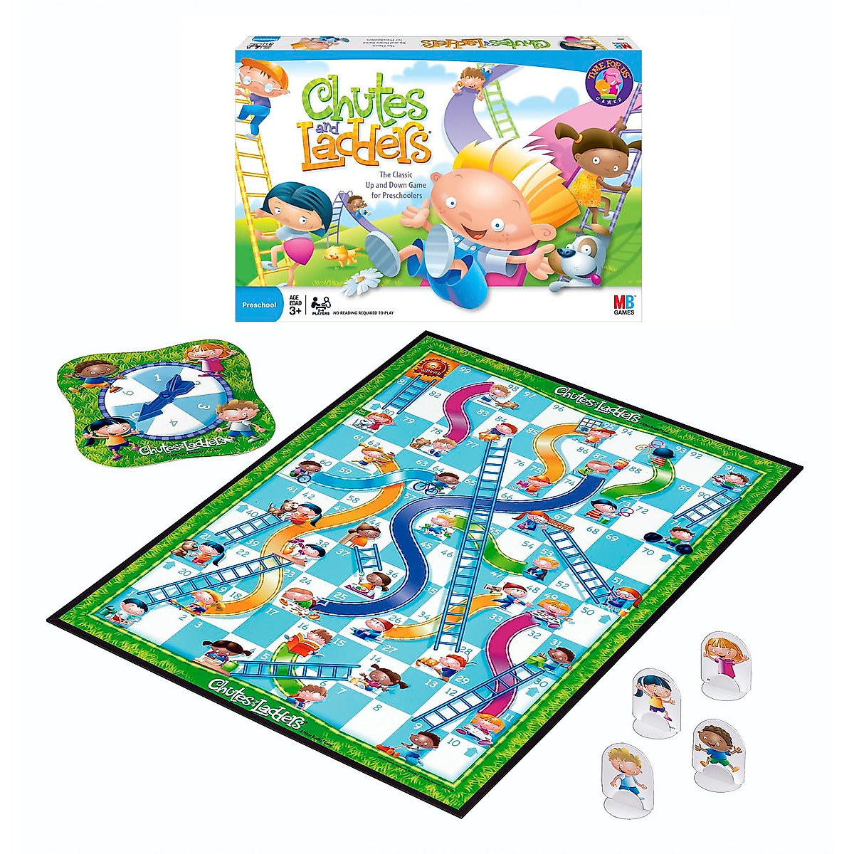 Hasbro Gaming Chutes and Ladders Board Game for 2 to 4 Players Kids Ages 3 and Up (Amazon Exclusive)