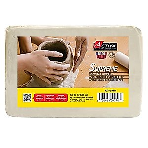ACTIVA Supreme Artist's Air-Dry Modelling, 2.2 pounds, White Clay