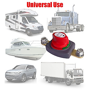 Ampper Side Post Battery Disconnect Switch, 12-48 V Battery Power Cut Master Switch Disconnect Isolator for Car, Vehicle, RV and Boat (On/Off)