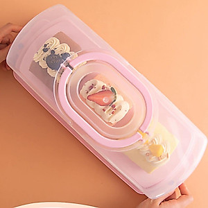 14 inch Square Cake Carrier Holder With Lid and Handle,Reusable Cupcake Package Box Perfect for Transporting Cakes,Pie,Toast,Desserts