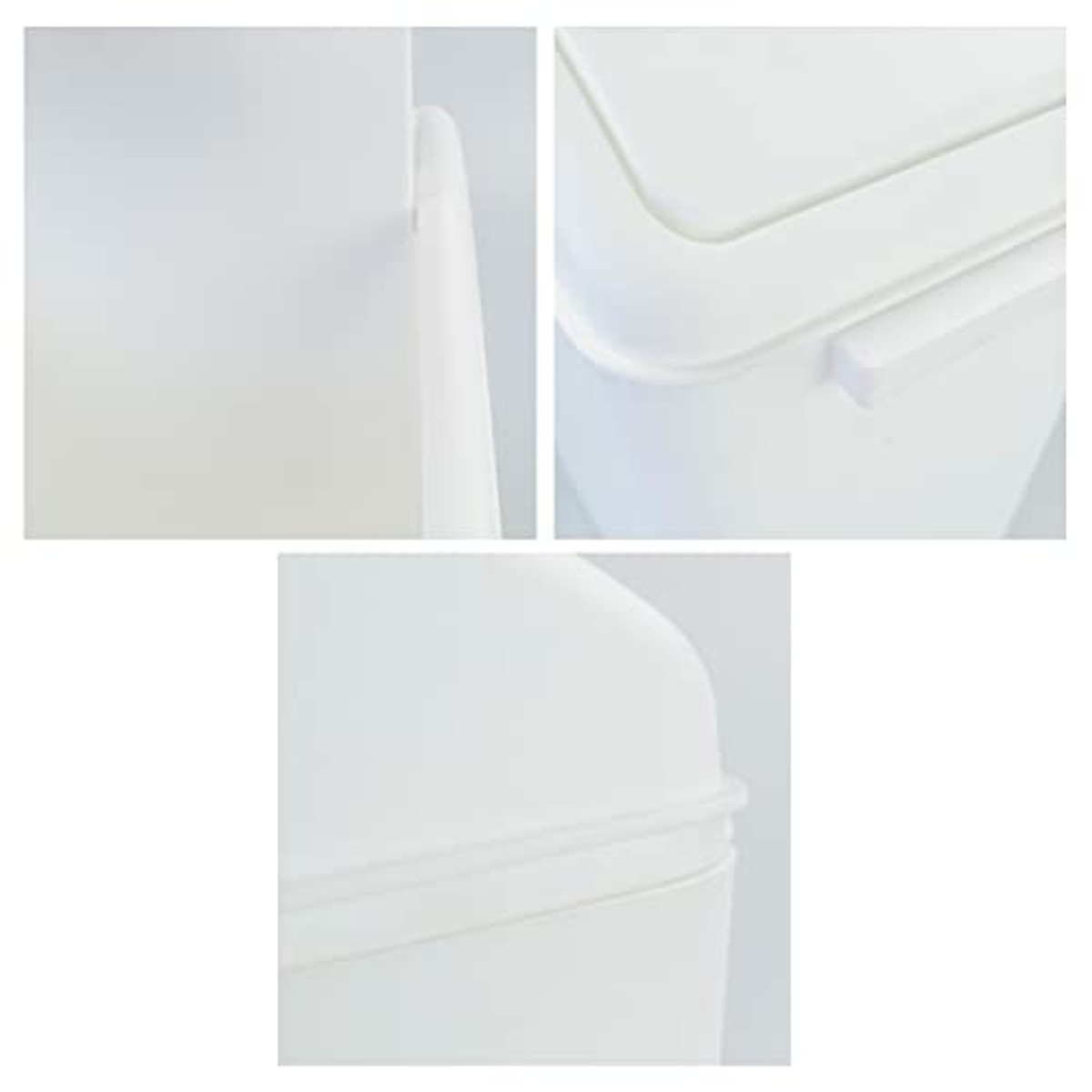 Qskely 4.5 Gallon Plastic Swing-Top Trash Can, Garbage Can with Lid, White
