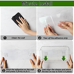 SBYURE 2 Pack Shower Organizer,Adhesive Clear Acrylic Shower Organizer, Self Adhesive Wall Mount Shower Caddy Without Drilling for Bathroom Kitchen Storage