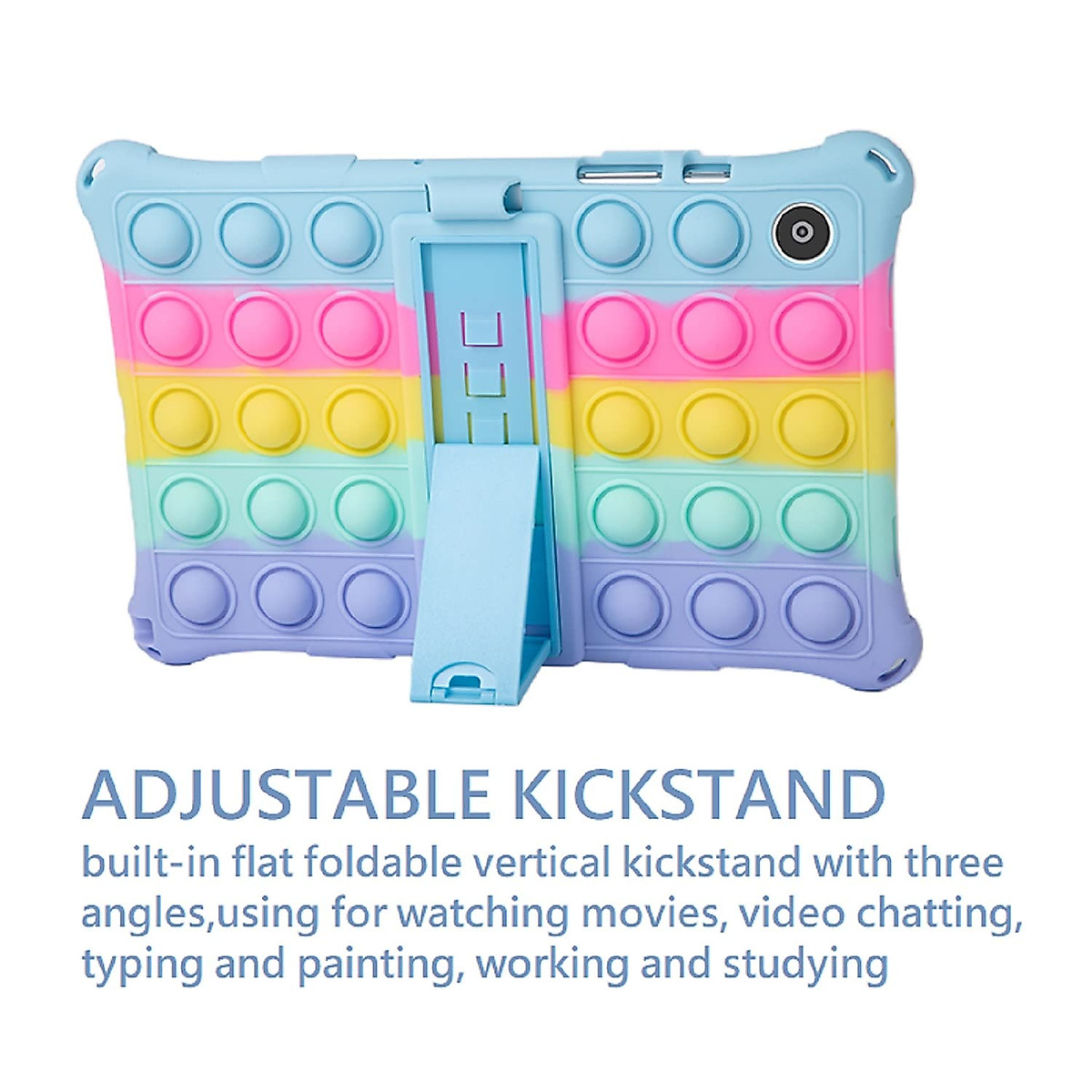 Galaxy Tab A8 Case for Kids Girls Boys, Tablet A8 Case 10.5-inch, UFAINEI Cute Silicone Cases for Samsung Tab A8 with Pencil Holder Kickstand&Detachable Shoulder Strap(SM-X200/SM-X205/SM-X207)