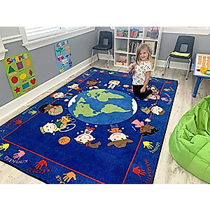 KidCarpet.com World Character Classroom Rug, 4' x 6' Rectangle
