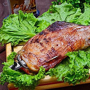 Onlyfire 6104 Chromed Heavy Duty BBQ Rotisserie Meat Fork (1 Pair), Only Fits 5/16" Square Rotisserie Spit Rods