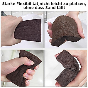 Foamworld 6Pcs Emery Sponge, Nano Carborundum Sponge, Hand Sanding Block, Kitchen Cleaner Tool, Wet and Dry Dual-use, Durable Thick Sanding Sponge Descaling Rust for Home Dish (3.9x2.8x1in)