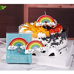 Rainbow Happy Birthday Candle,Colorful Cute Cloud Candles,Creative Fun Long Thin Baby Kids Children Candles,Party Supplies,Cake Decoration