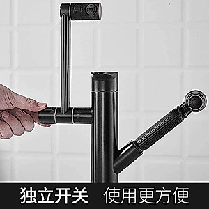 Kitchen Faucets Commercial Modern Basin hot and Cold Water Faucet Copper Rotating Telescopic Bathroom Bathroom Sink wash Basin Faucet can Pull