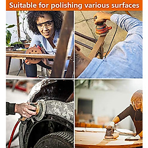 60Pcs Sanding Discs 5 Inch 8 Holes, 1000/800/600/400/320/240 Grit Sandpaper for Random Orbital Sander