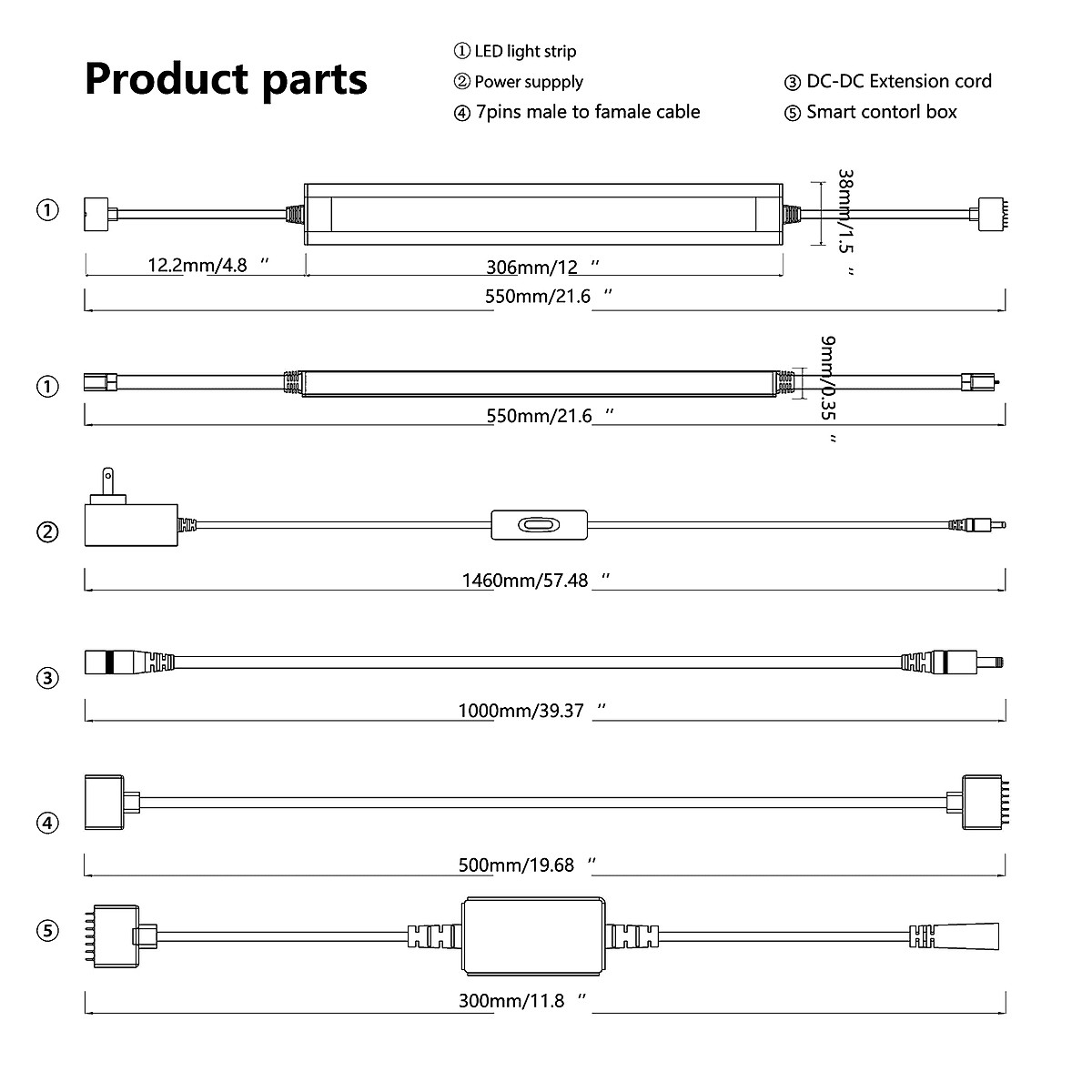 Smart Under Cabinet Lighting Strip Lights White and Multi Color Work With Amazon Alexa Google Home Dimmable for Show Case, TV Back Lights, Kitchen Counter, Book Case, Under Bed (3 Lights Bar kit)