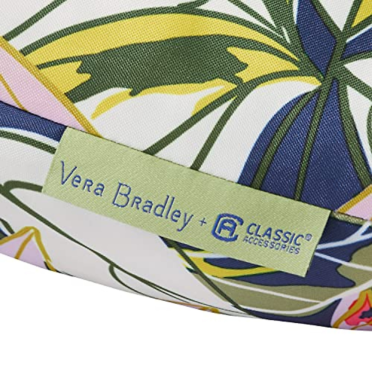 Vera Bradley by Classic Accessories Water-Resistant Patio Chair Cushion, 21 x 19 x 22.5 x 5 Inch, Rain Forest Leaves Blue, Seat Back Cushion