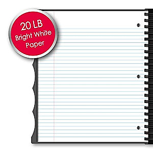 iScholar iQ 5-Subject Poly Cover Wirebound Notebook, College Ruled, 11 x 8.5 Inch Sheet Size, 200 Sheets, Cover Color May Vary (59906)