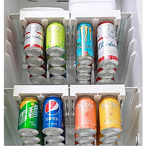 Soda Can Dispenser Rack for Refrigerator,Hanging Soda Can, Soda Can Organizer Holder for Refrigerator- Holds 8 Soda Cans 12Oz 16Oz