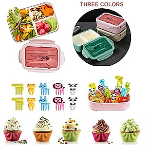 MUJUZE Bento Lunch Box for Adults/Kids, Bento Box Adult Lunch Box,Leak-Proof Bento Box for Kids, Microwable Bento Boxes,Containers for Lunch Food-Safe Materials and BPA-Free（Pink）