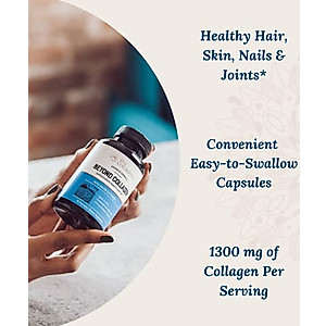 Live Conscious Beyond Collagen Multi Collagen Capsules - Types I, II, III, V & X | Hydrolyzed Blend with Biotin & Vitamin C for Hair, Skin, Nails 90 Capsules