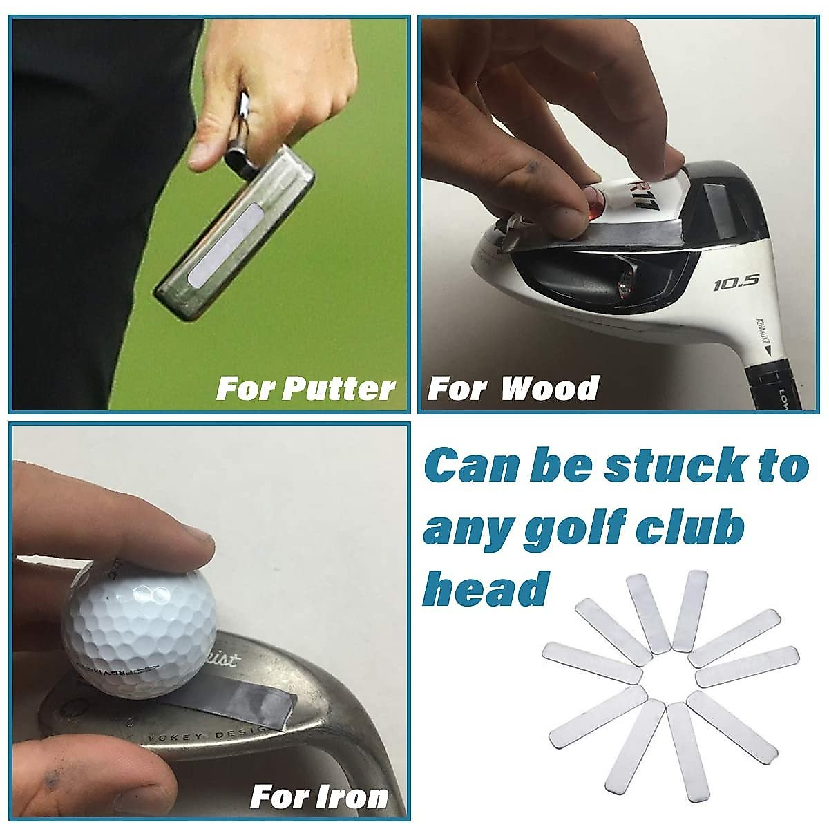 Aliennana Golf Weighted Lead Tape 20/30pcs Pickleball Lead Tape Strips Weight Golf Training Equipment Adhesive Lead Tape for Tennis Racket Pickleball Iron Putter Golf Clubs