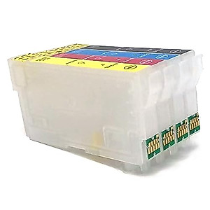 BJ-INK 802 812XL T802 T812XL Sublimation Ink Cartridges, Empty Refillable Ink Cartridges with Chip Compatible withWF-3820 WF-3825 WF-4830 WF-4835 WF-7840 WF-7820 EC-C7000 Printers (4PCS with Chip)