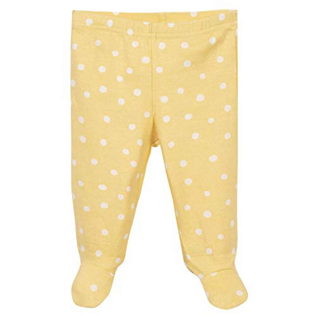 Gerber Baby Girls 3-Piece Shirt, Footed Pant, and Cap Set, Yellow/Ivory, Newborn