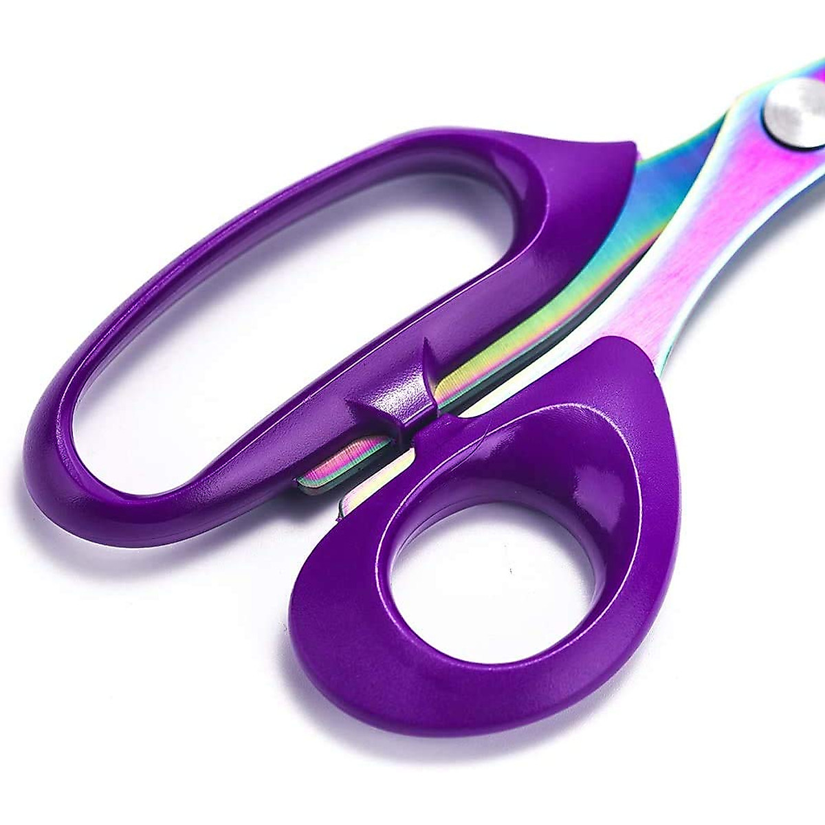 SIRMEDAL Rust-proof Titanium Coated Stainless Steel Multipurpose 8” Rainbow&Purple Scissors Fabric Textile Dressmaking Craft Office Home Daily Use