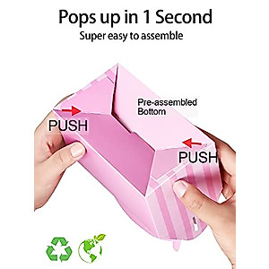 Happyhiram 25 Pcs Party Treat Boxes Pink for Girls, 6 Inch Candy Boxes Party Favors with Handle Paper Cookie Gift Bags Gable Boxes Snack Goodie Bags for Kids Unicorn Peppa Pig Barbie Theme Birthday Baby Shower Bridal Shower