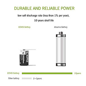 EEMB ER14250 Nonrechargeable 3.6V Lithium Battery with Tabs Li-SOCL₂ 1/2 AA Size 1200mAh High Capacity UL Certified Single-Use 3.6V Lithium Thionyl Chloride Battery DO NOT Charge Battery