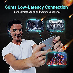 Wireless Earbuds Noise Cancelling,48 Hours Playtime Low latency Gaming Earbuds 5.3 Bluetooth Headphone IPX5 Waterproof Immersive Deep Bass Bluetooth EarBuds Compatible with Apple & Android&PS4/PS5