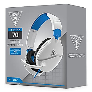 Turtle Beach Recon 70 PlayStation Gaming Headset for PS5, PS4, Xbox Series X/ S, Xbox One, Nintendo Switch, Mobile, & PC with 3.5mm - Flip-to-Mute Mic, 40mm Speakers, 3D Audio – White