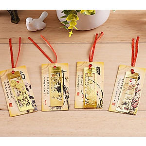 Sujosa 4 Pieces Metal Bookmark for Men Women Book Lovers, Ideal for Birthday Present, Teachers Appreciation (S00064C Classic)