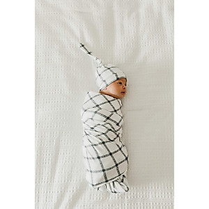 Large Premium Knit Baby Swaddle Receiving Blanket "Ledger" by Copper Pearl
