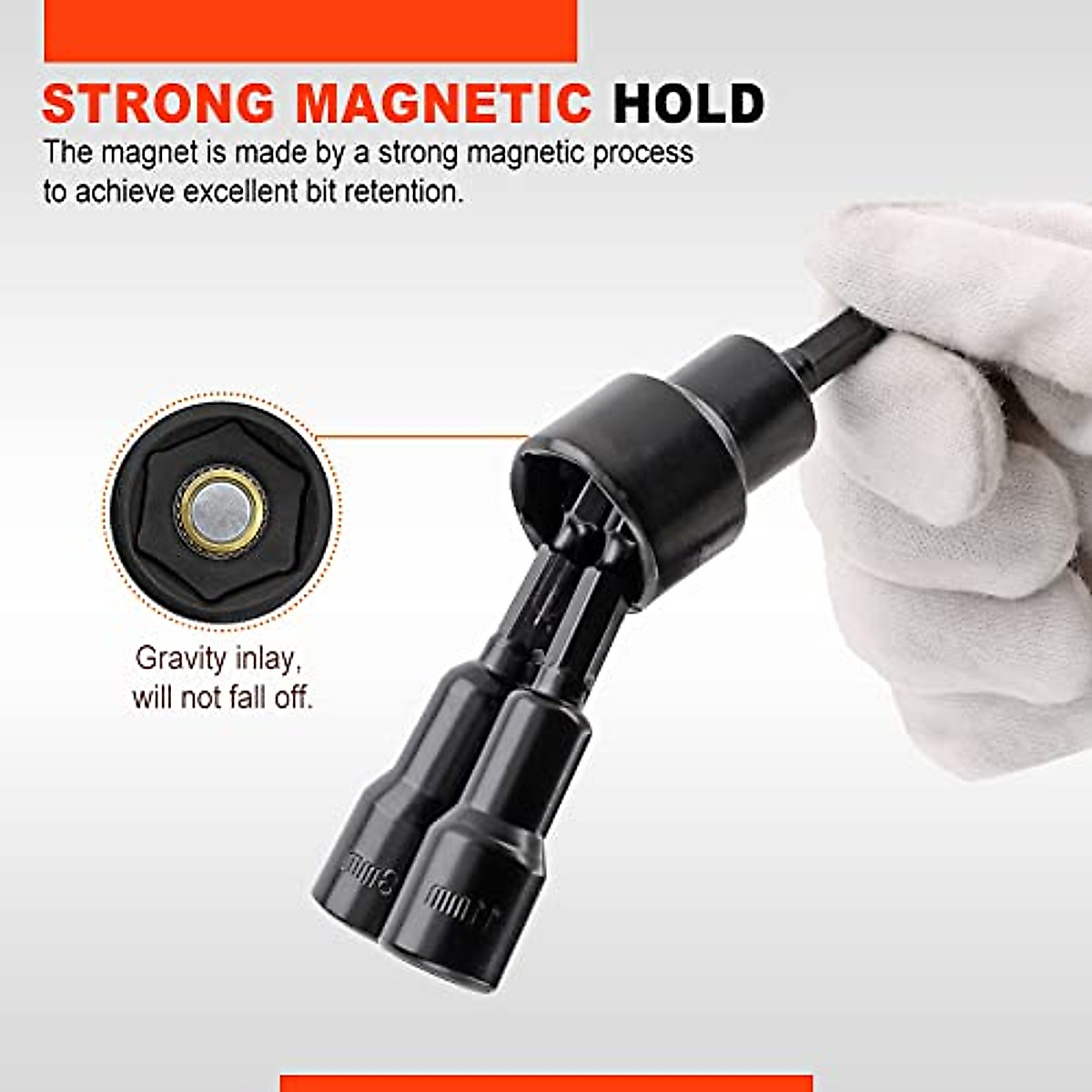 SENNMONN 16-Piece Magnetic Hex Nut Driver Set, Quick-Change 1/4" Hex Shank, Metric and SAE, Cr-V Steel, Nut Driver Set for Impact Drill