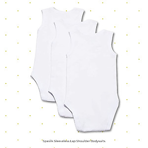Spasilk Unisex-Baby Newborn Sleeveless Lap Shoulder Bodysuits, 3 pack, 9 - 24 Months - White Bodysuits