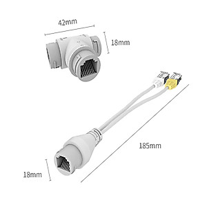 Cqenpr PoE Combiner/Mux, PoE Synthesis Separation,Support IEEE802.3af/at Protocol, Max Transmission 130M, Electronic Isolation.