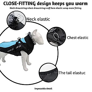 Xqpetlihai Dog Winter Jacket Reflective Waterproof Windproof Dog Jacket with Zipper Harness & Furry Collar for Hiking Camping with Zipper Pet Winter Coat Fleece for Medium Large Dogs (B,3XL)