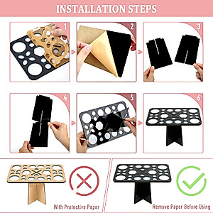 Makeup Brush Cleaning Mat & Makeup Brush Drying Rack, Diolan 28 Holes Makeup Brush Holder, Silicone Rubber Clover Shaped Mat Cleaner - Black & Pink