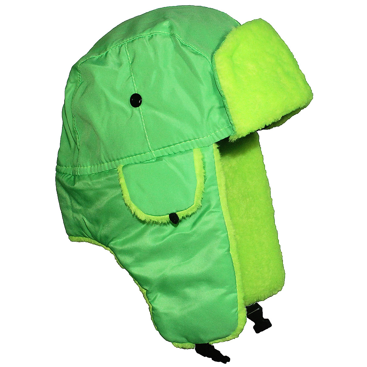 Best Winter Hats Big Kids Lightweight Neon Russian/Trooper Faux Fur Cap(One Size)-Green