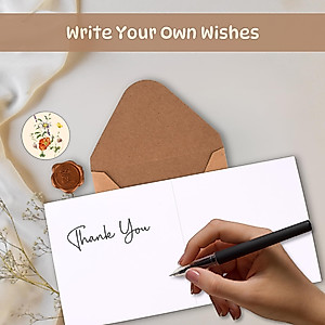 CCAMSSELY Thank You Cards with Envelopes - 50 Pack Floral Blank Thank You Cards Bulk for Wedding Baby Shower Bridal Birthday Graduation