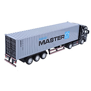 Container Truck Model, 1: 48 Alloy Toy Highly Simulation Children Car Toys Vehicle(Grey)