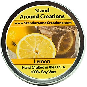 Premium 100% All Natural Soy Wax Aromatherapy Candle - 8 oz Tin- Lemon - True Citrus Made with Lemon Essential Oil.