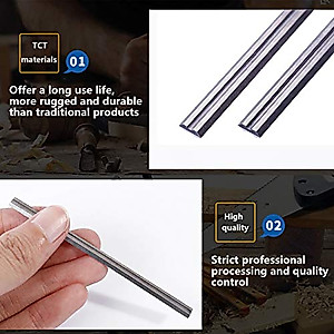 3-1/4 inch Carbide (TCT) Hand Planer Blades for Woodworking,Portable Double-Edged Reversible Power Planer Knives for Bosch DeWalt Black & Decker Makita Ryobi Wen Craftsman Porter Cable