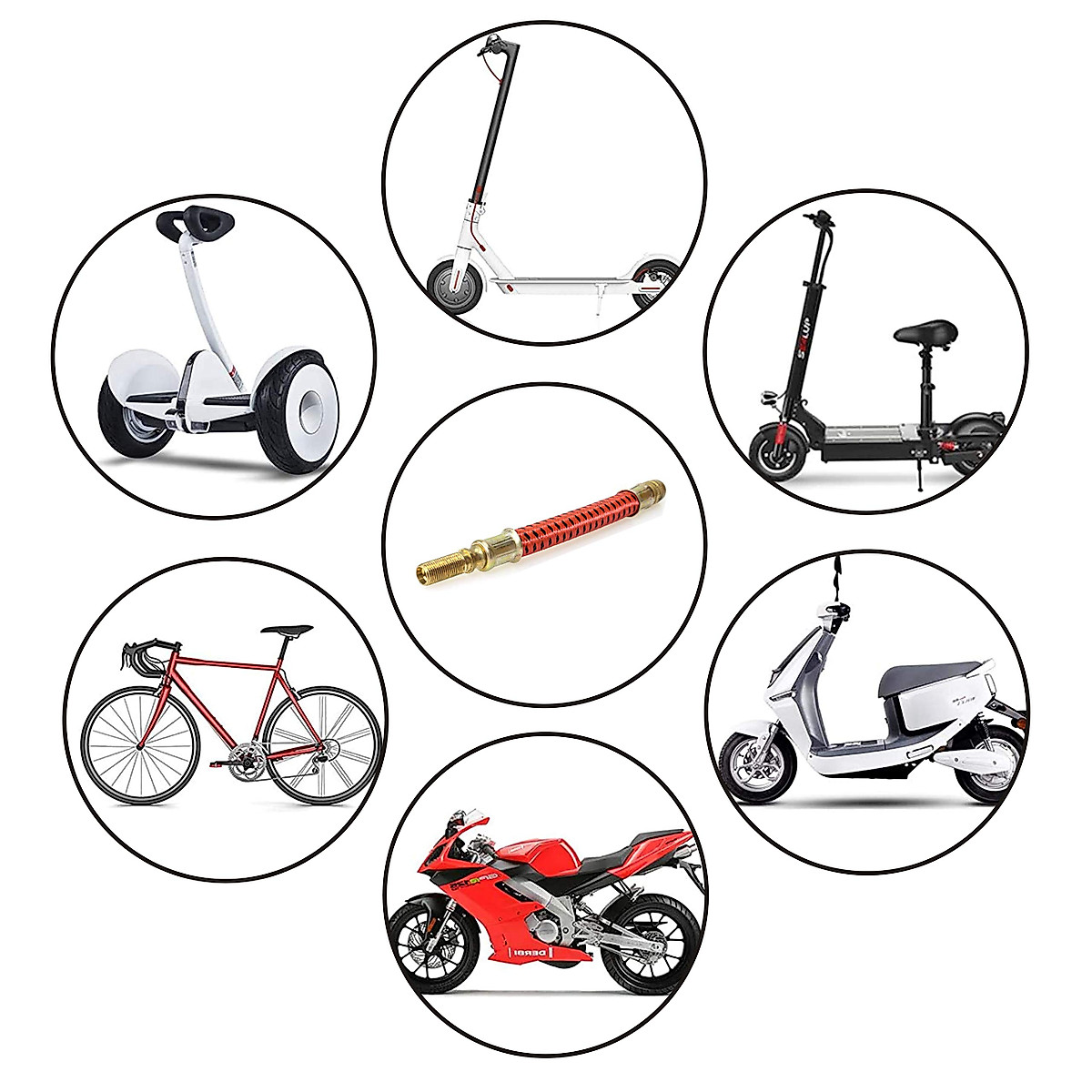 Yungeln Pump Extension Hose Extended Air Inflator Tube Inflatable Mouth Hose Pump Compatible for Xiaomi 1S M365 Pro Electric Scooter Inflatable Tyre Extension Valve for Bicycle Motorcycle
