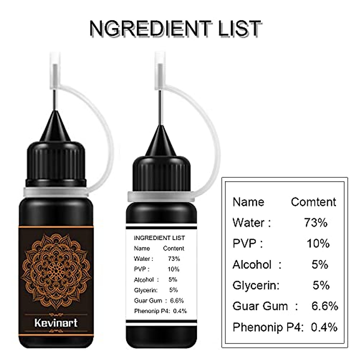 Temporary Tattoos Kit Brown Tattoo Kit 2 Bottles 1 Oz Gel with 60 Adhesive Stencils for Women Painting Decor Supplies