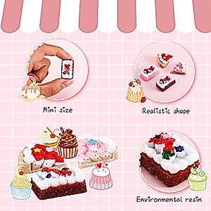 100 Pieces Miniature Food Drinks Toys Mixed Pretend Foods for Dollhouse Kitchen Play Resin Mini Food for Adults Teenagers Doll House (Hamburger, Pizza, Cake, Bread)