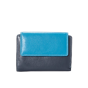 Visconti RB98 Multi Colored Soft Leather Ladies/Girls Compact Bifold Wallet & Purse (Blue)